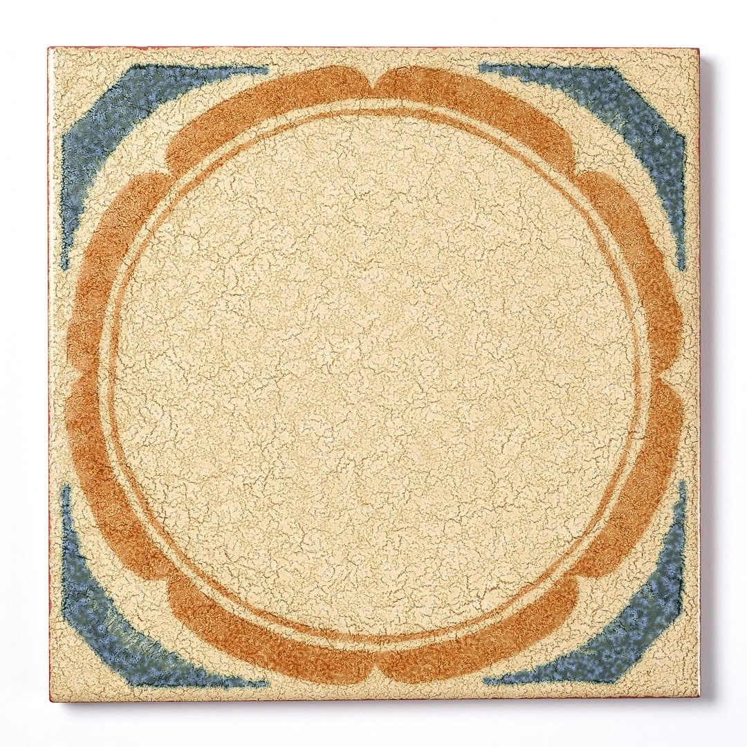 Vintage 1970s Italian Geo Floral Terracotta Floor Tile, 275 Sq Ft ...