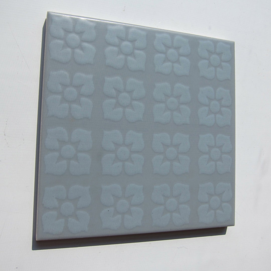 Vintage Italian 1960s Grey Floral Floor Tile, 7.75 Sq Ft Available - Etsy