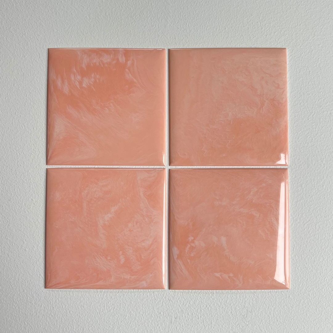Vintage 1950's St. Clair Plastic Tile Co. Peach Marble Plastic Wall ...