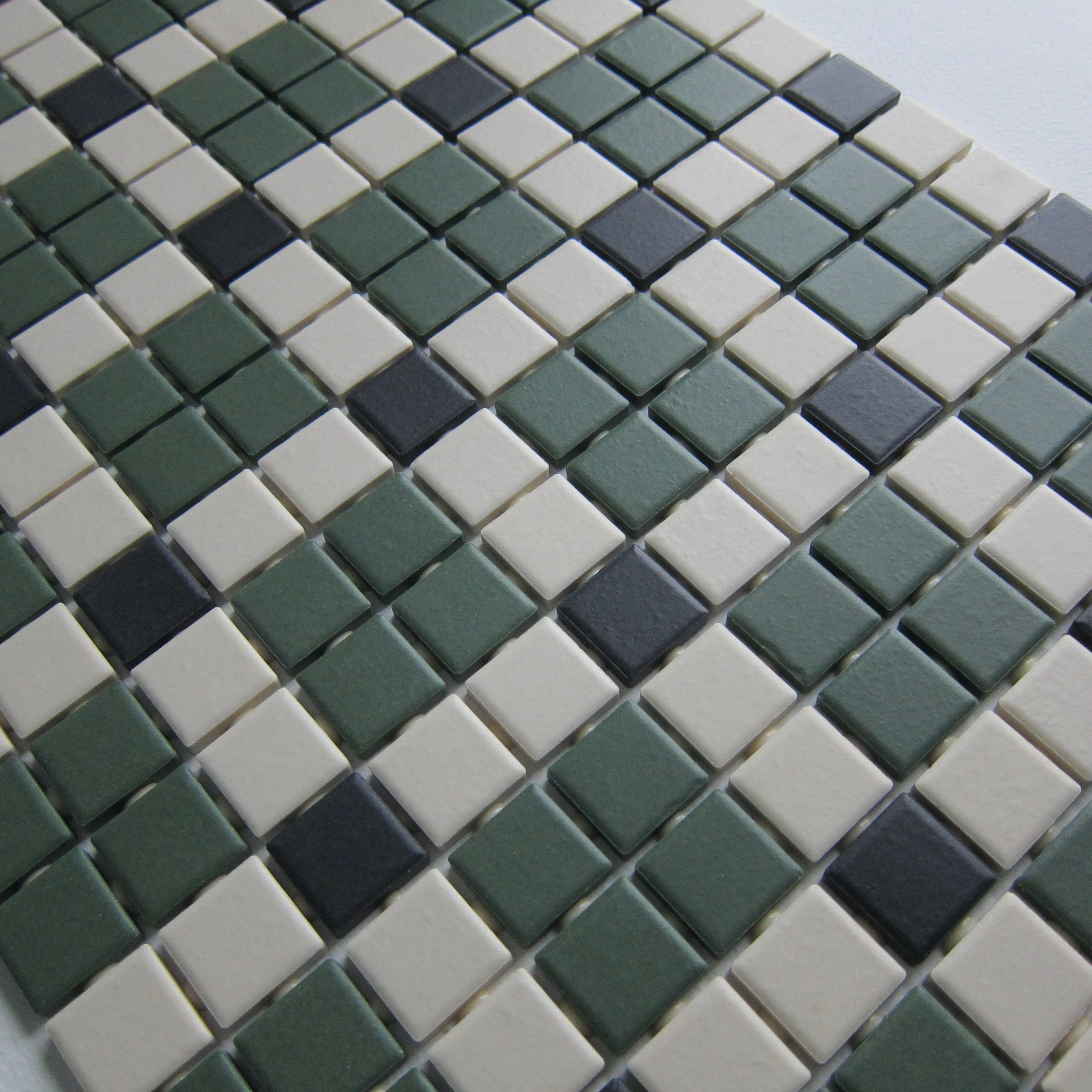 Vintage 1990s Daltile Mosaic Black & Green Floor Tile 24 Sq - Etsy