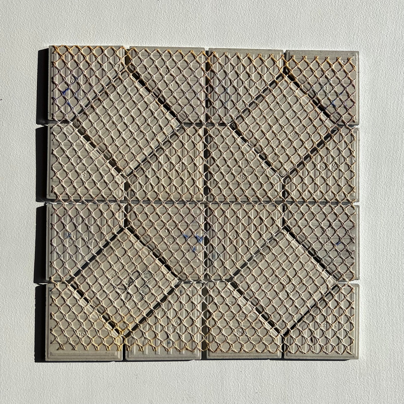 Bright Blue 1980s Hibiscus Pattern Wall Tile, 19 Sq Ft Lot 19 Piece Set ...
