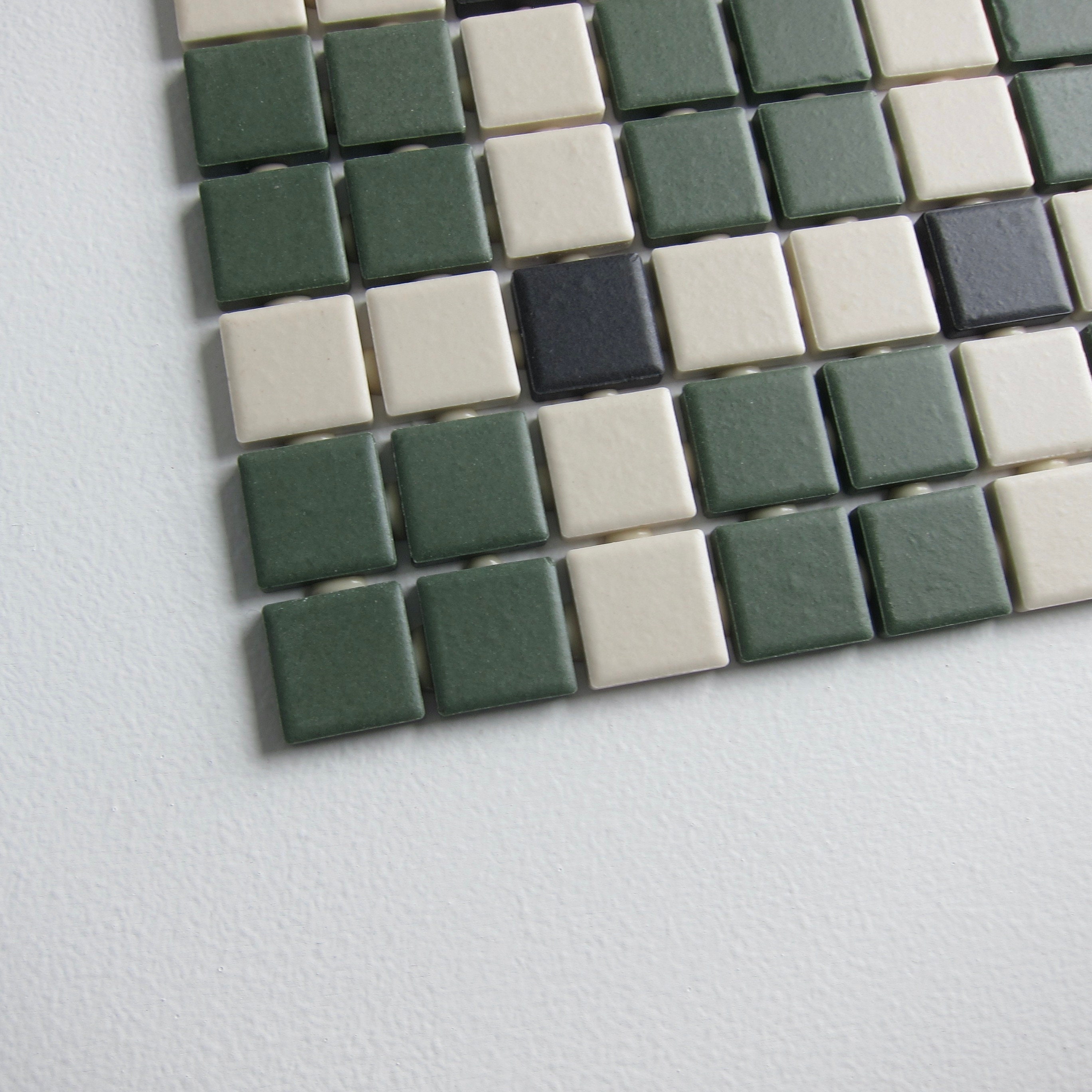 Vintage 1990s Daltile Mosaic Black & Green Floor Tile 24 Sq - Etsy