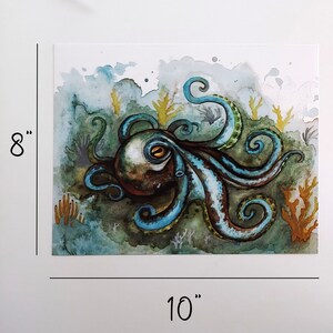 Octopus Art, Octopus Painting, Watercolor Print, Ocean Art, Octopus ...