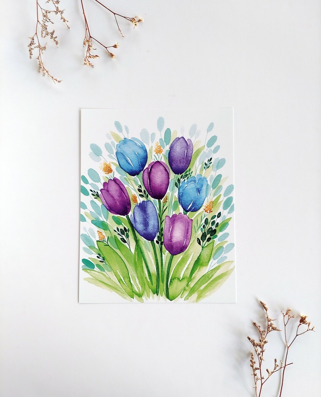 Tulip Print, Watercolor Flower Print, Watercolor Print, Watercolor ...