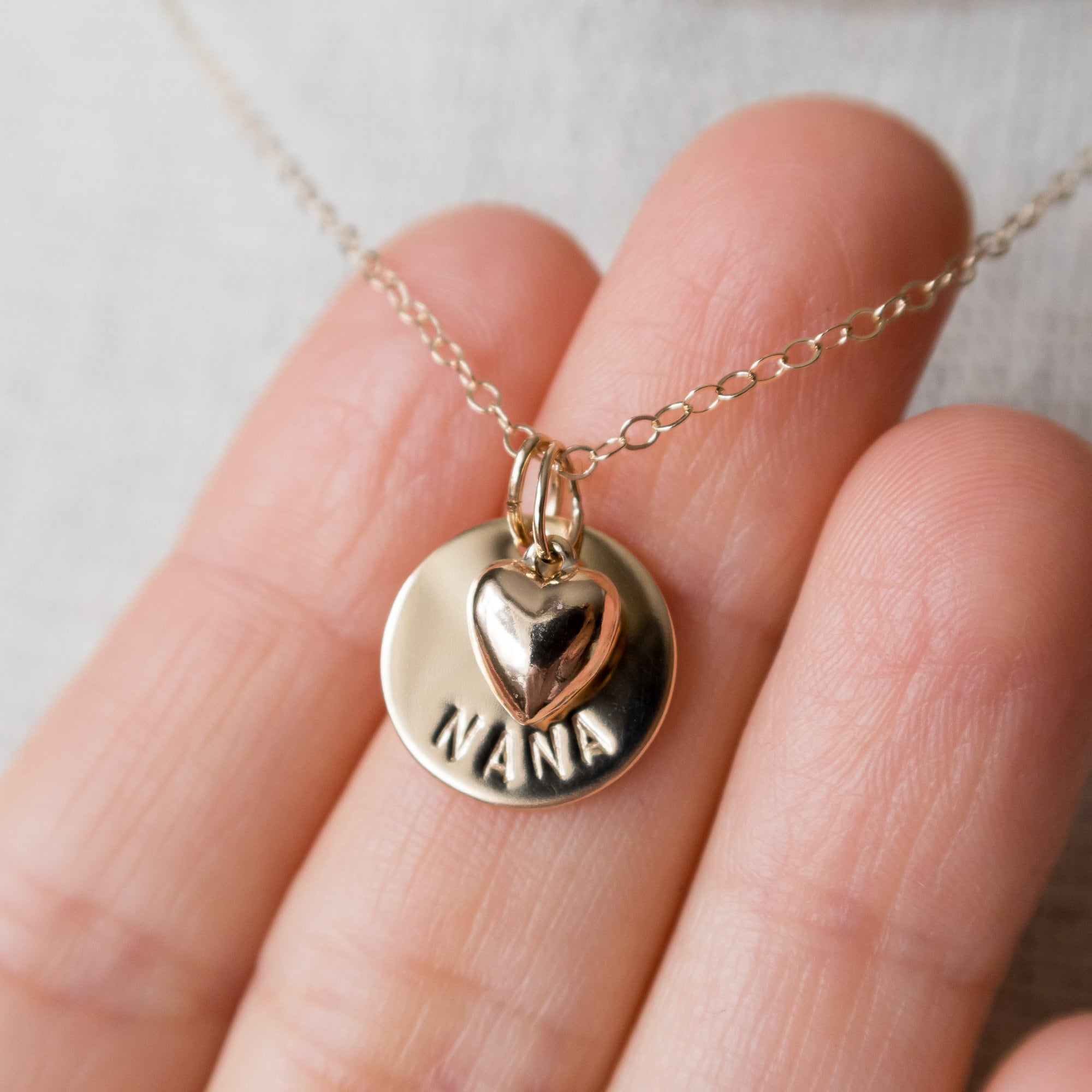 Nana Necklace Gold Filled T For Nana Grandma Necklace With Heart