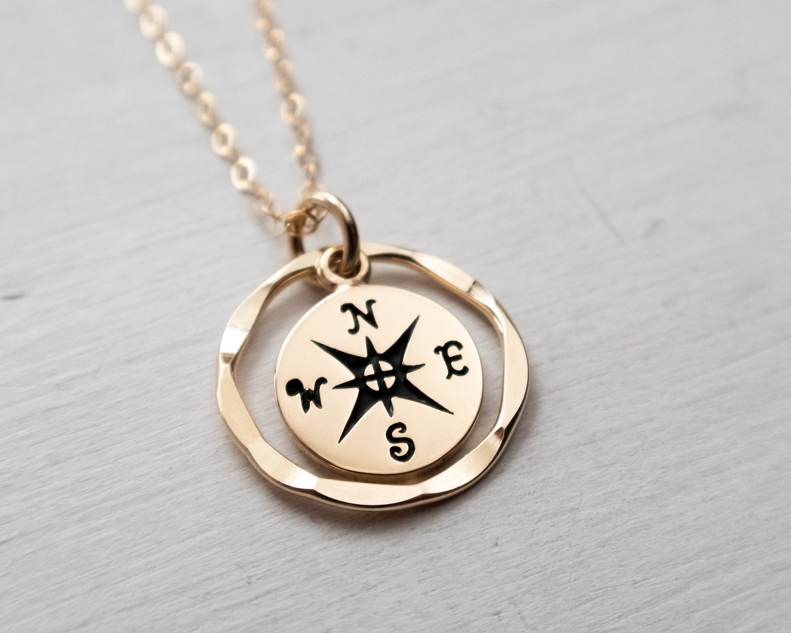 Compass Necklace Gold Filled Graduation T Travel Etsy