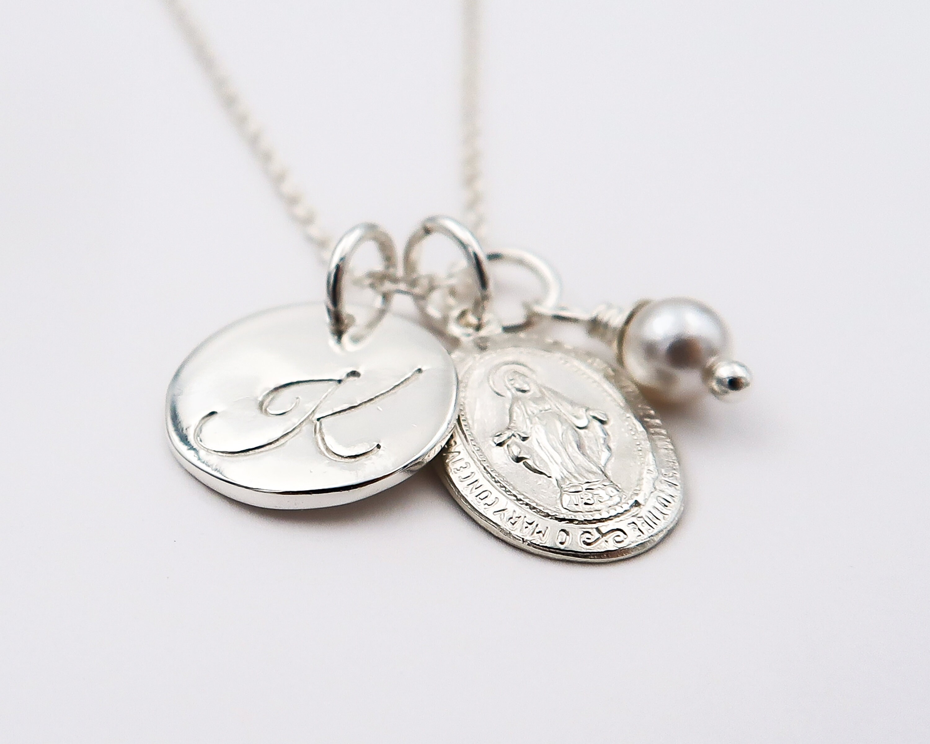 Miraculous Medal, First Communion Gift for Girl, Virgin Mary Necklace ...