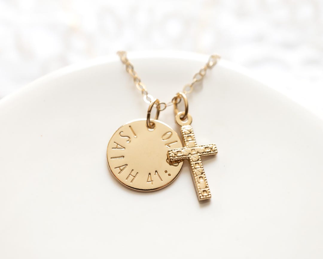 Custom Bible Verse Necklace, Gold Filled, Personalized Scripture ...