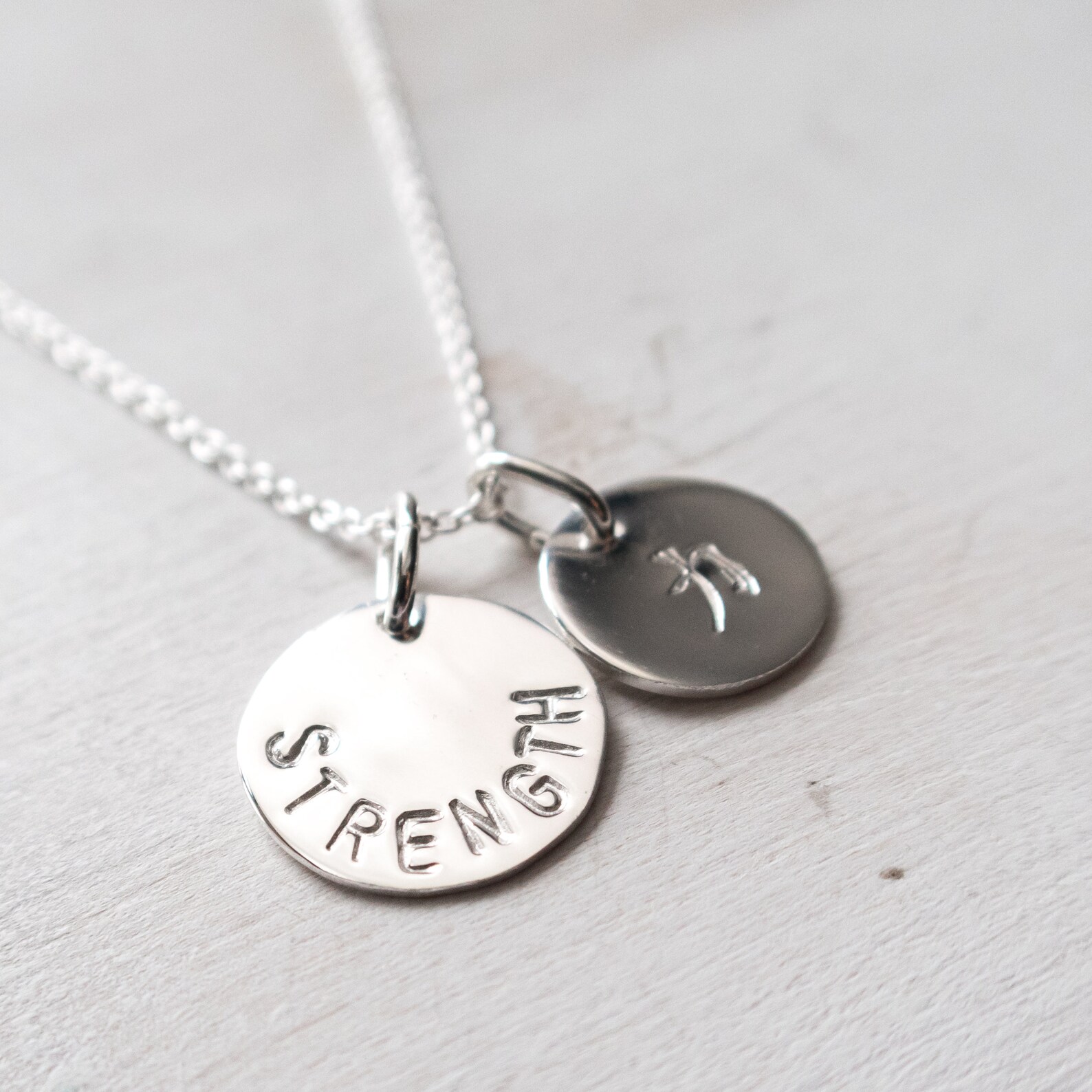 Strength Necklace Sterling Silver Chinese Symbol for | Etsy