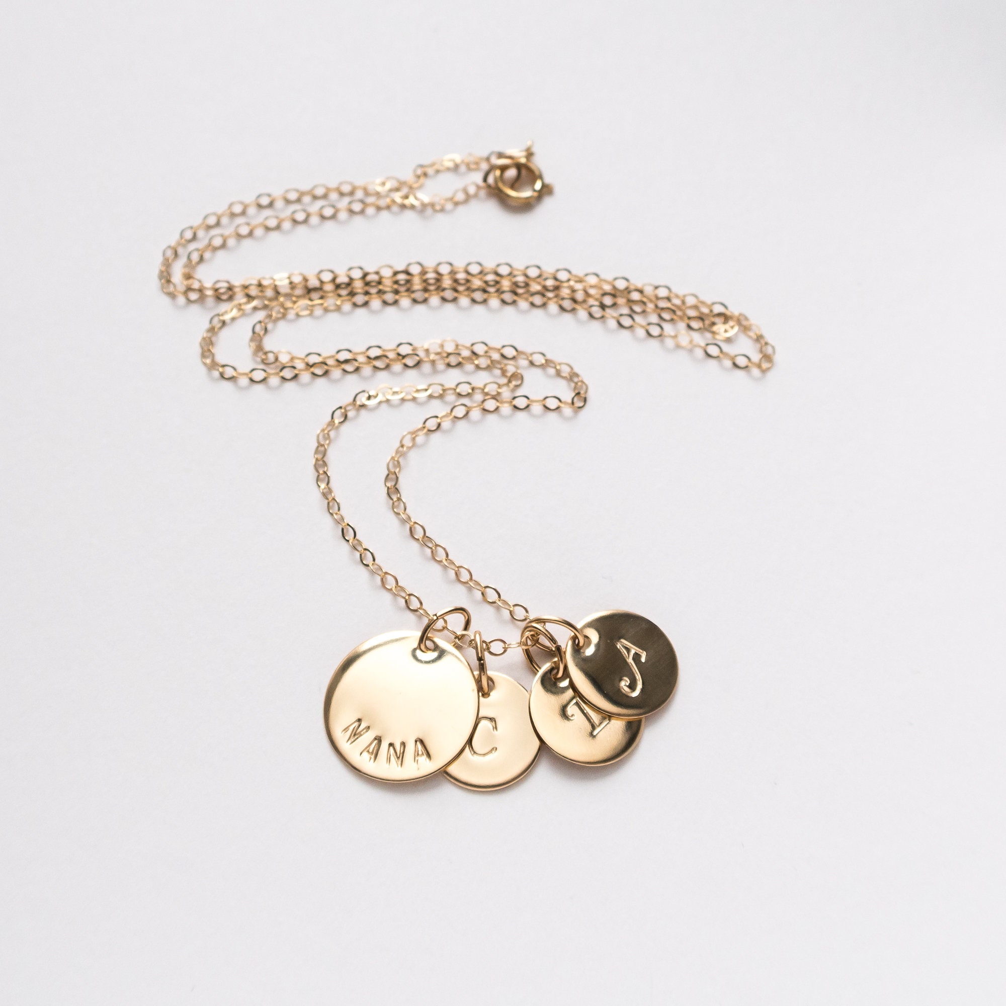 Nana Necklace, Personalized with Grandkids Initials, Grandma Necklace ...