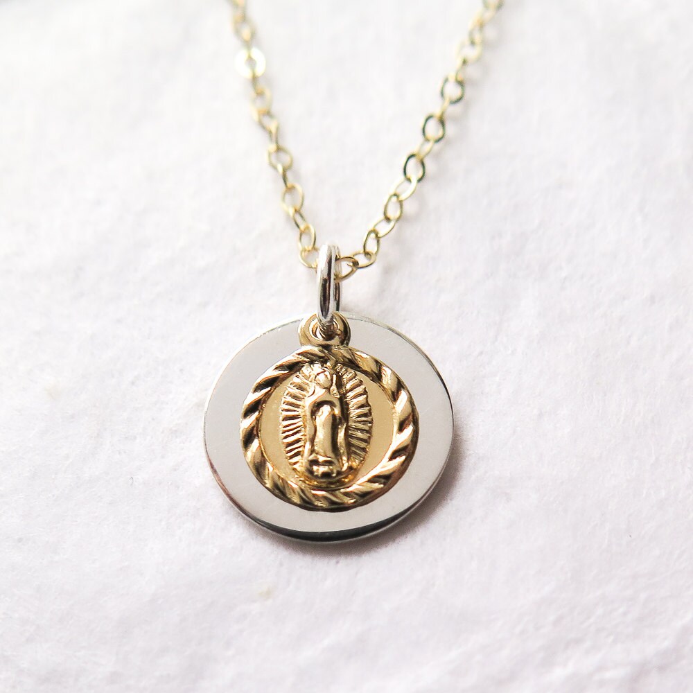 Virgin Mary Necklace, Personalized, First Communion Gift, For Girl ...