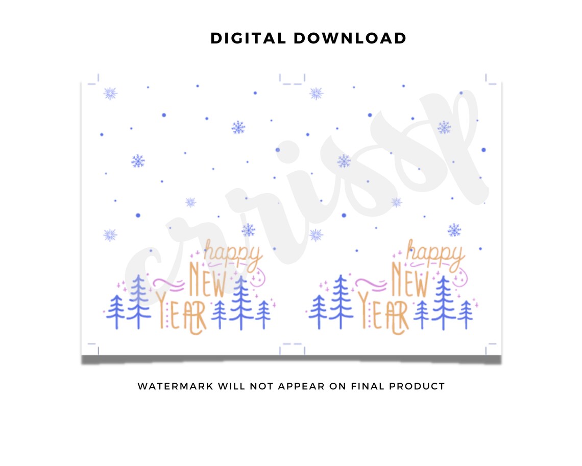 Printable New Year 2023 Cookie Card 3.5"x5" Cookie Packaging - Etsy