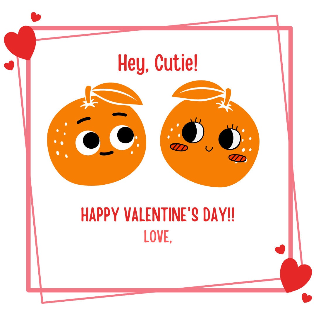 Hey Cutie Halos Valentine's Day Valentine Card/ Gift Tag DIGITAL ...