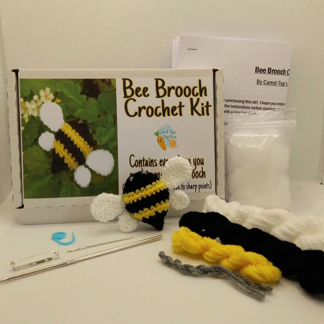 Bee Crochet Kit - Crochet Kit - Craft Kit - Make Your Own - Keyring ...