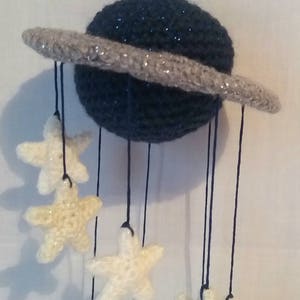 Crochet Saturn Mobile Space Mobile Crochet Planet Stars Mobile Space ...