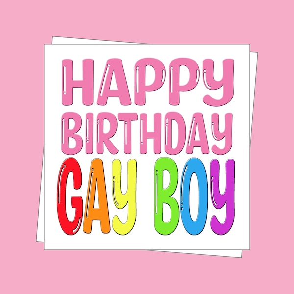Gay Boy Birthday Card - Etsy
