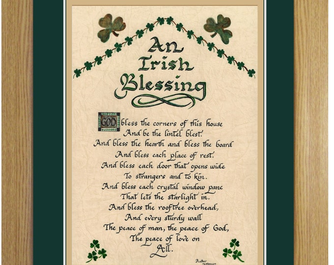 An Irish Blessing Prayer for the Home Framed and Matted With - Etsy