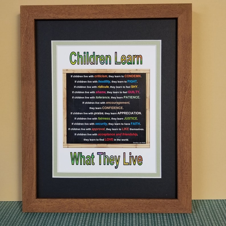Children Learn What They Live Poem Quote by Dorothy Law Nolte - Etsy