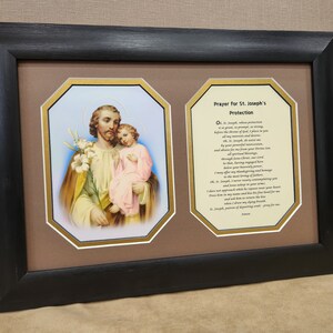 St Joseph and Jesus Framed Religious Wall Decor With Prayer - Etsy