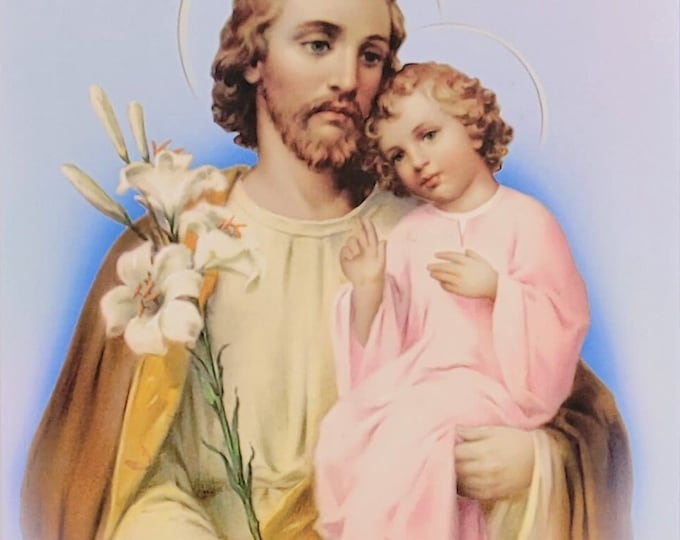 St. Joseph With Eucalyptus Flowers religious Catholic Digital Print ...