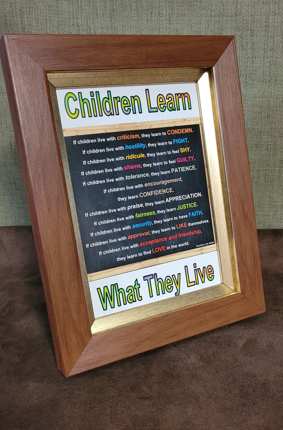 Children Learn What They Live Poem Quote by Dorothy Law Nolte Colorful ...