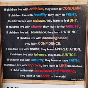 Children Learn What They Live Poem Quote by Dorothy Law Nolte Colorful ...