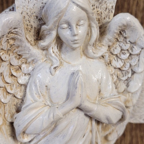 Praying Angel Figurine Kneeling Male Angel Statue Concrete - Etsy