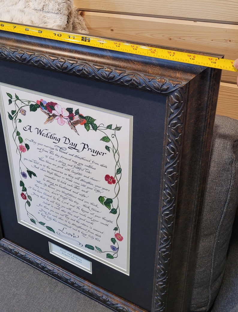 A Wedding Day Prayer Framed Calligraphy Verse - Etsy