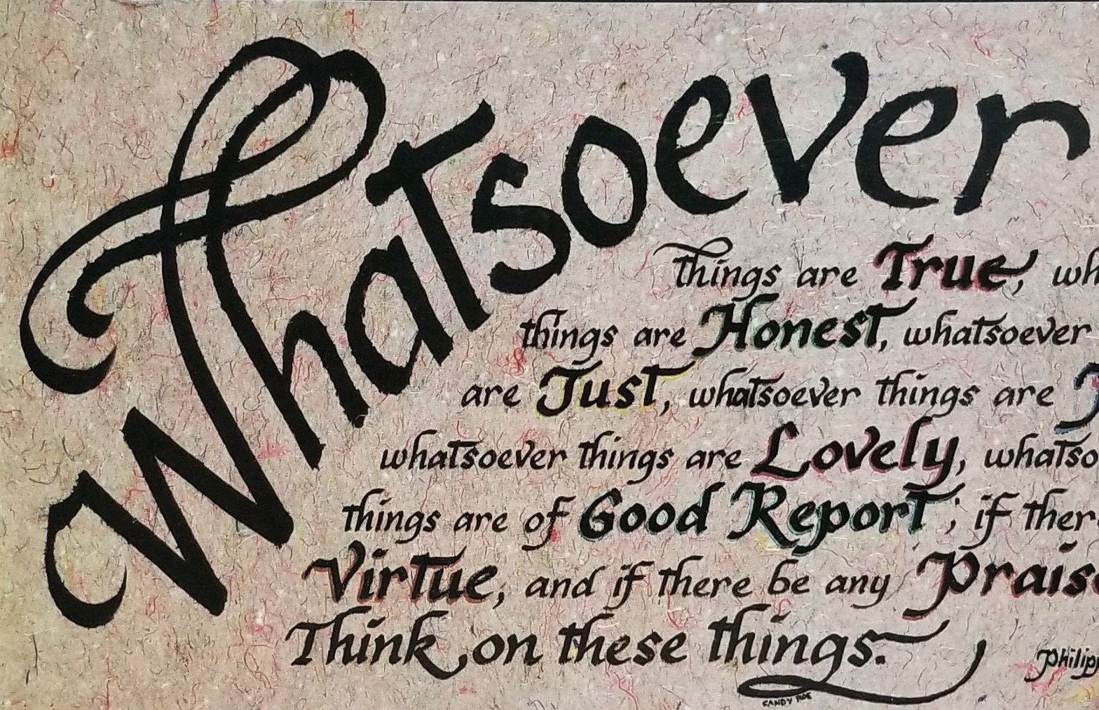 Whatsoever things are true whatsoever things are honest | Etsy