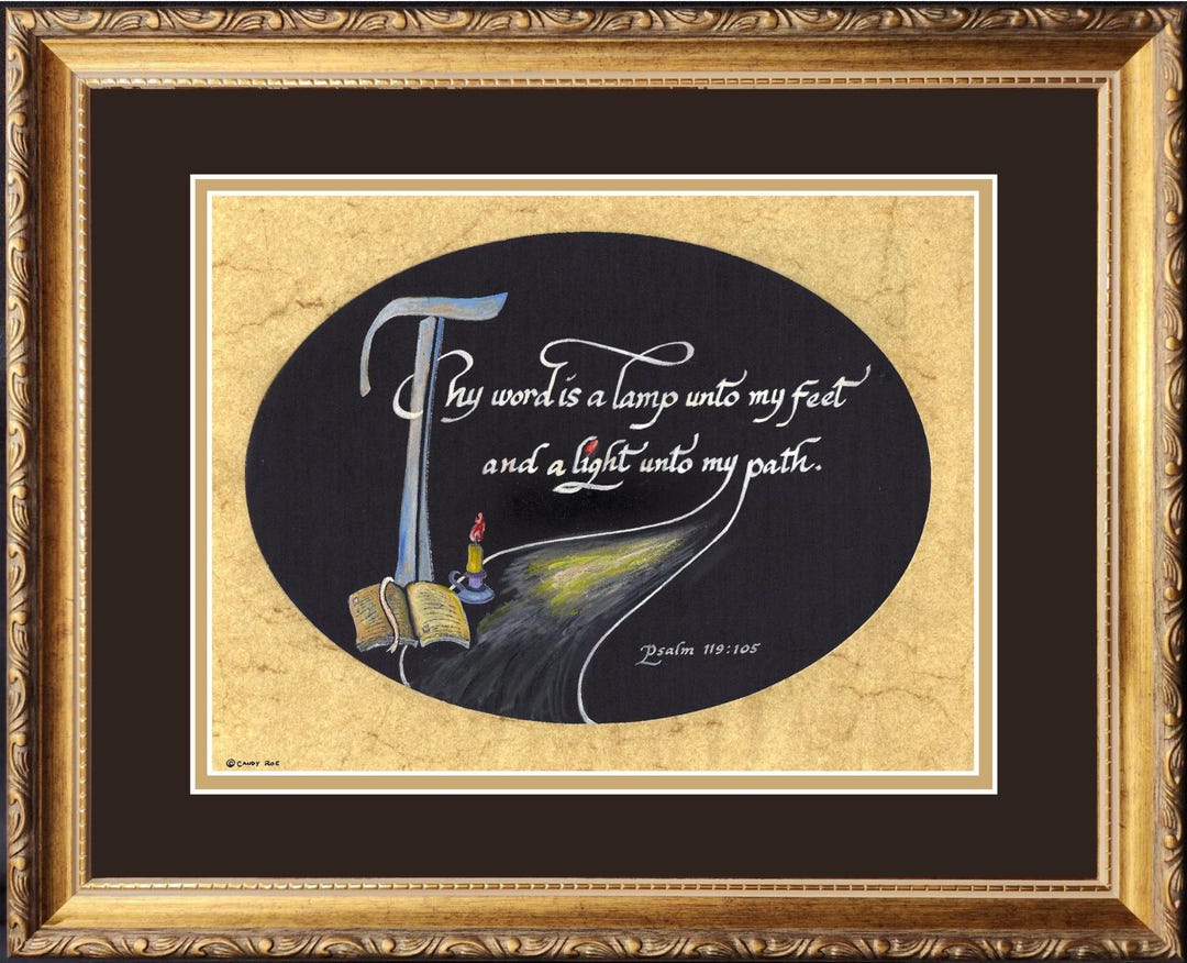 Thy Word is a Lamp Unto My Feet Psalm 119:105 Custom Framed and Matted ...