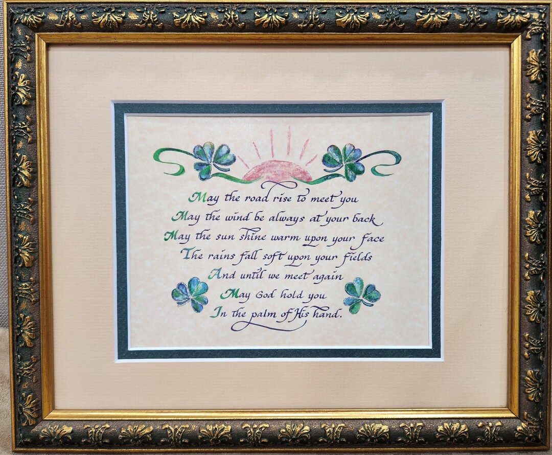 May the Road Rise up to Meet You Irish Blessing Prayer Custom Framed ...