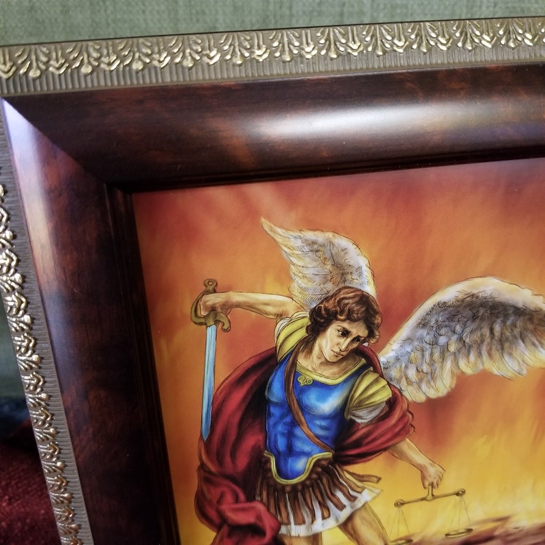 Saint Michael Framed Desktop or Shelf Picture 5" X 7" - Etsy
