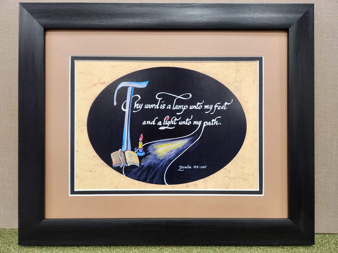 Thy Word is a Lamp Unto My Feet Psalm 119:105 Custom Framed and Matted ...
