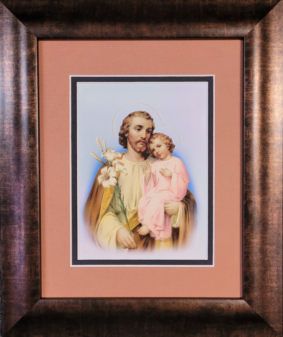 Saint Joseph Picture Custom Matted and Framed Wall Art for Home, Office ...