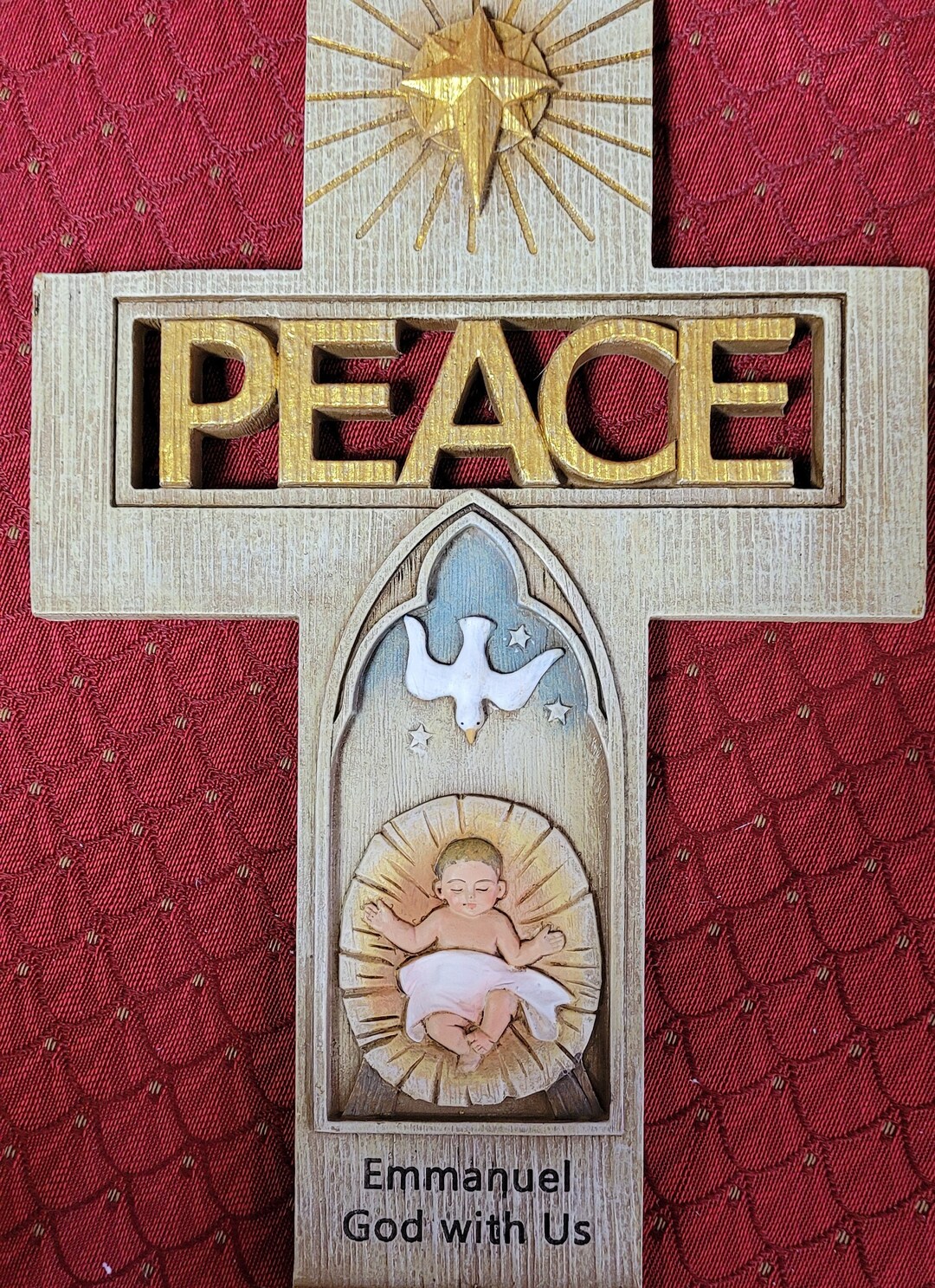 Nativity Emmanuel God is With Us Christmas Wall Cross - Etsy