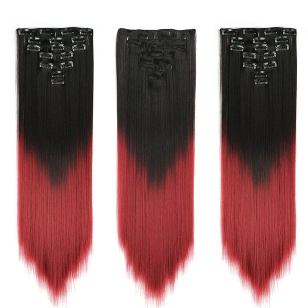Red Hair Extensions - Etsy