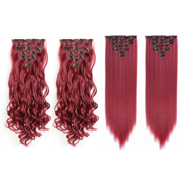 Red Hair Extensions - Etsy