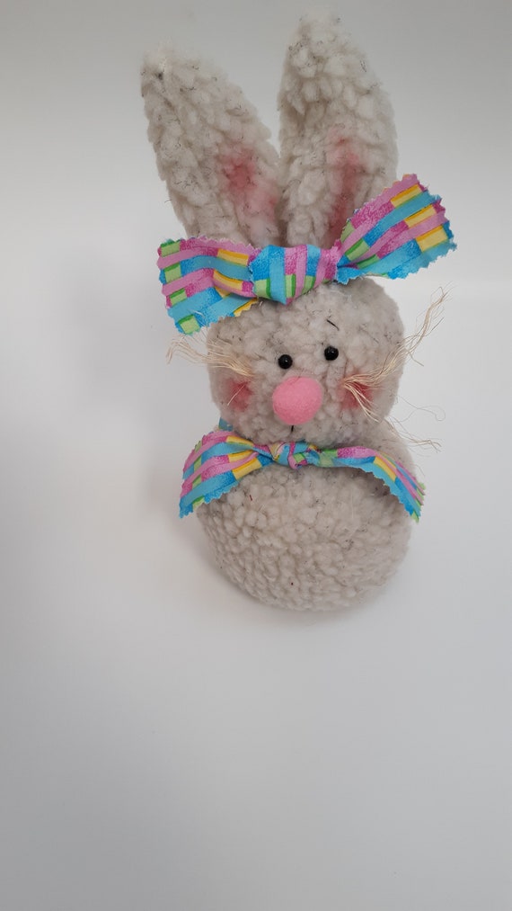 Primitive Rabbit Bunny Doll Rabbit Doll Chenille Rabbit Primitive Shelf ...