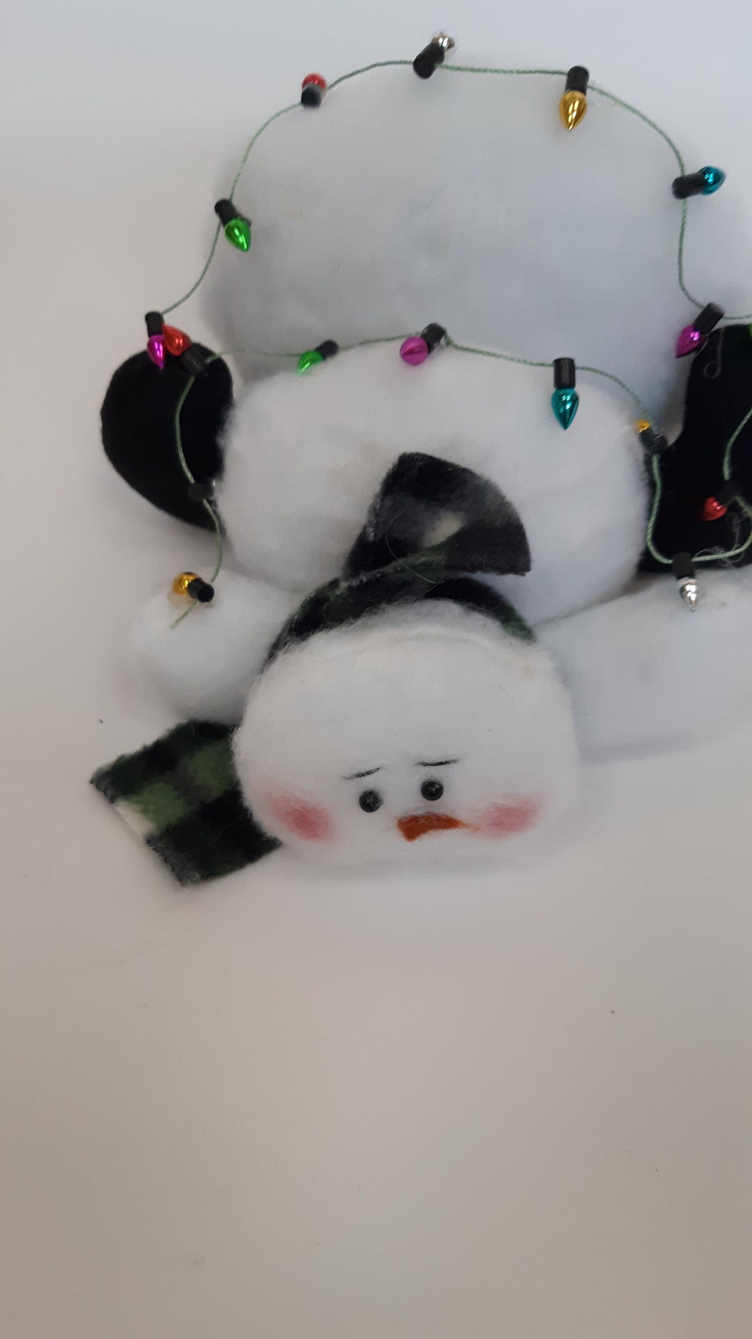 Whimsical Fallen Snowman, Snowman With Lights, Snowman, Winter, Fallen ...