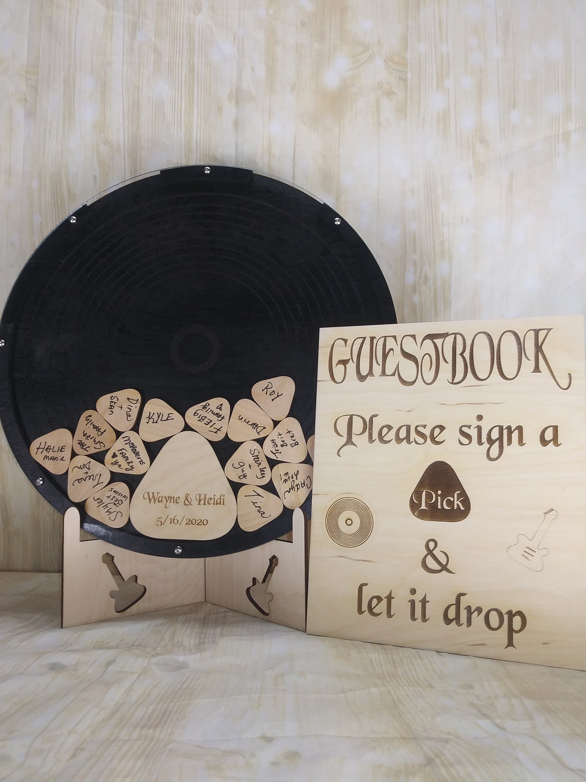 Guestbook Alternative Drop Box Frame Vinyl Record Guest Book Drop ...