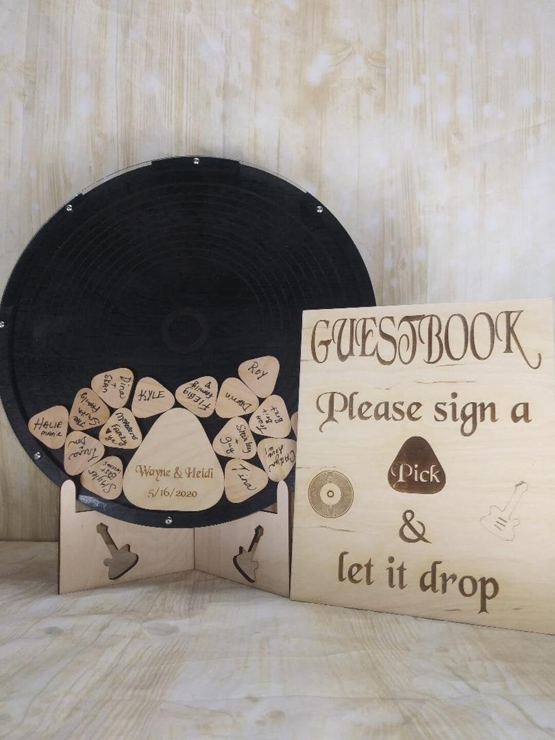 Guestbook Alternative Drop Box Frame Vinyl Record Guest Book Drop ...