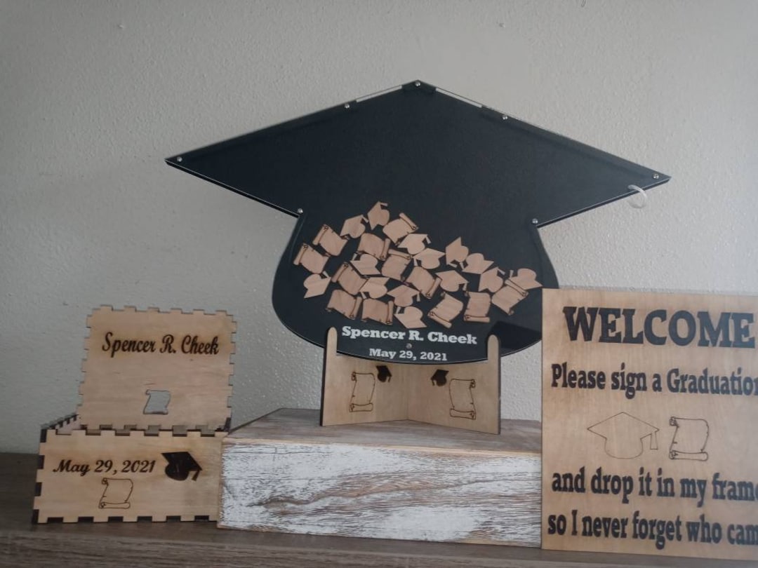 Graduation Guest Book Alternative, Graduation Gift,guest Book,rustic ...