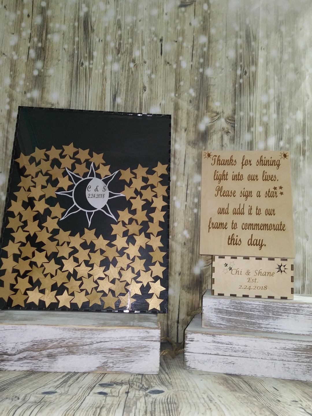 Guest Book Sun Moon and Stars Guestbook Alternative Box Alternative ...