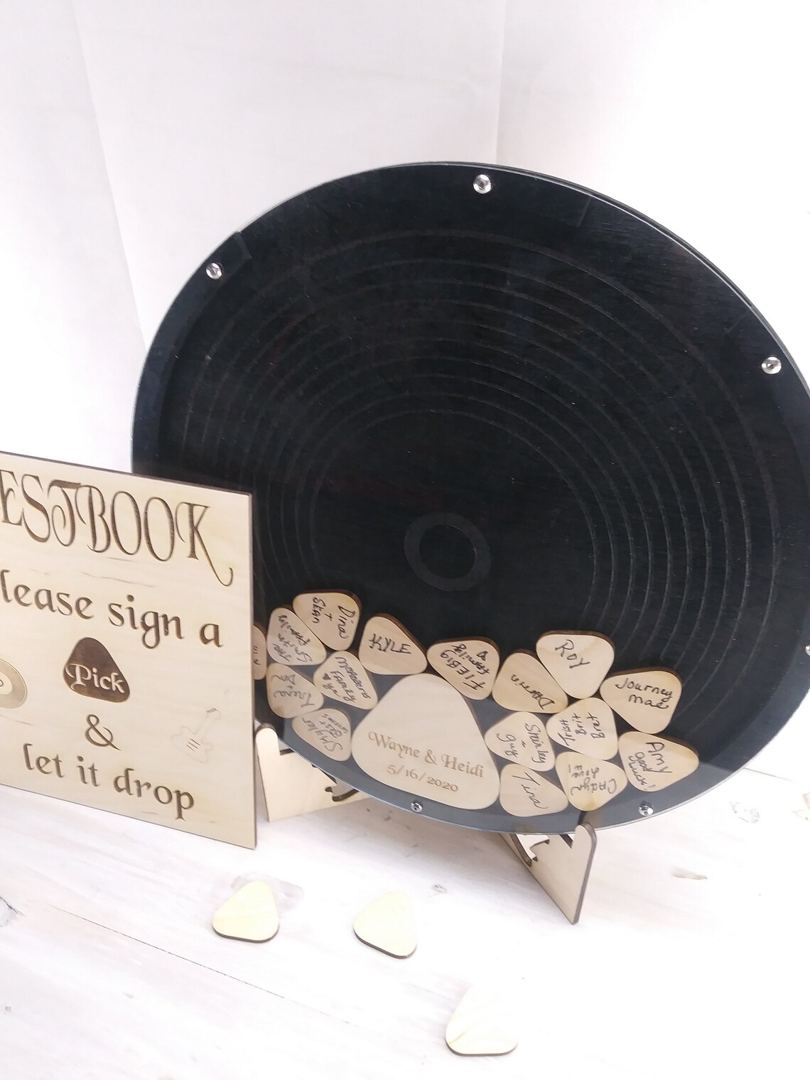 Guestbook Alternative Drop Box Frame Vinyl Record Guest Book Drop ...