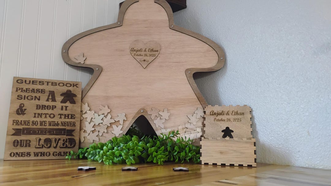 Guest Book Board Game Theme Meeple Wedding Wedding Guestbook Gift ...
