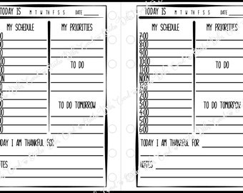 Simple Black and White Printable Planner Pages With a Flair A6 Size - Etsy
