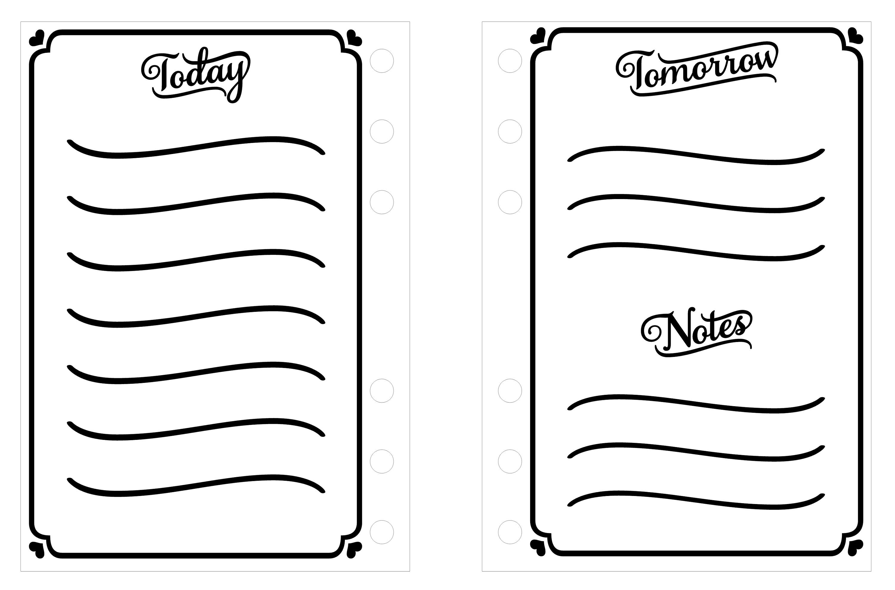 Simple Black and White Printable Planner Pages With a Flair A6 Size - Etsy