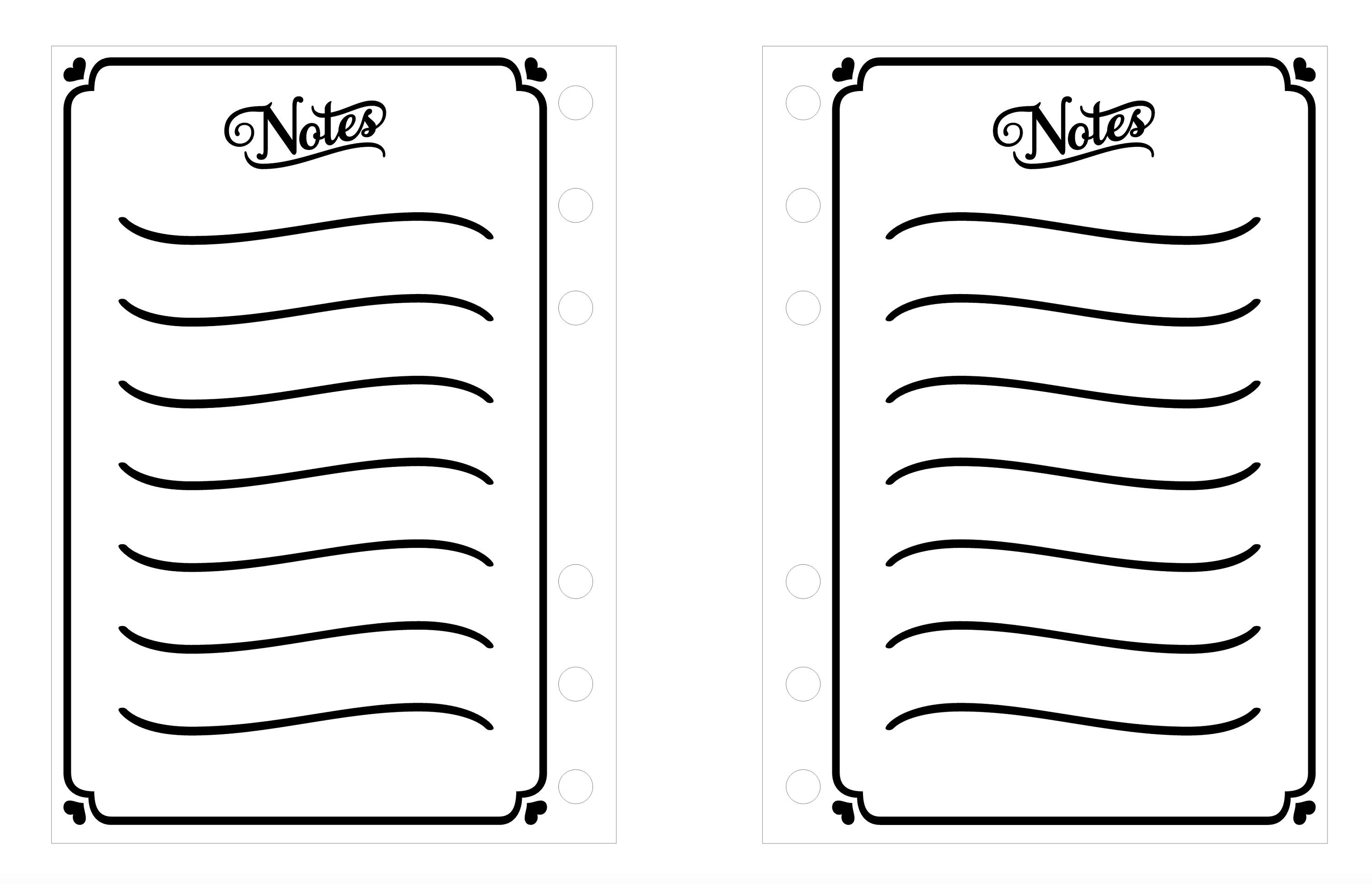 Simple Black and White Printable Planner Pages With a Flair A6 Size - Etsy