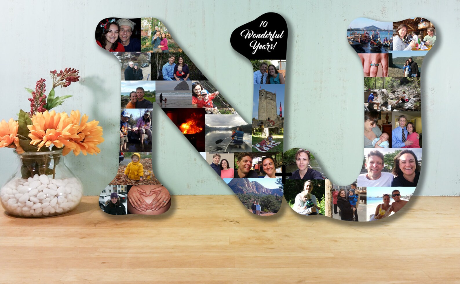 10 Inch Custom Connected Photo Collage Photo Collage with | Etsy