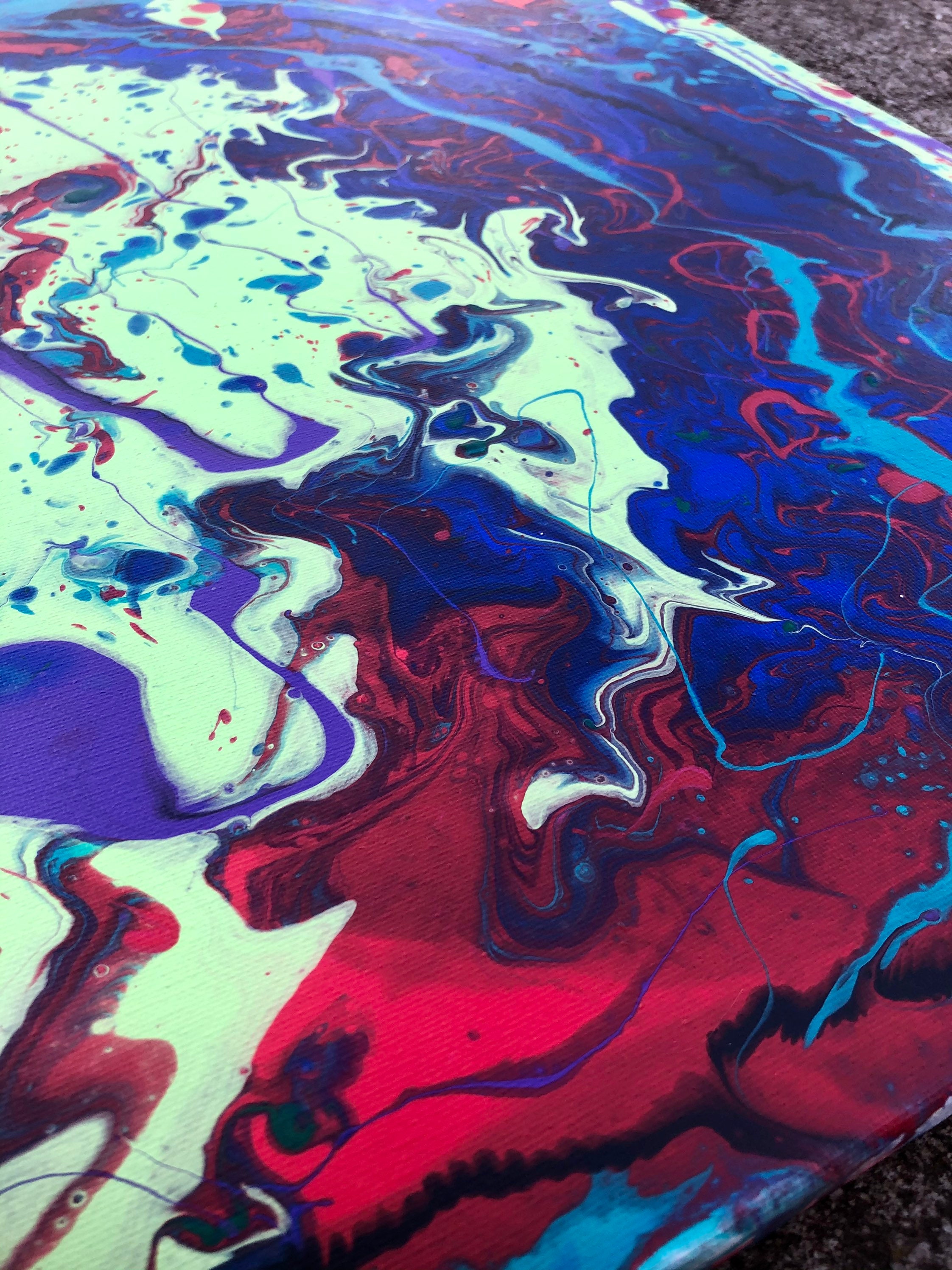 Let Me Bleed / Acrylic Pour Painting - 18 In. X 24 In. - Etsy